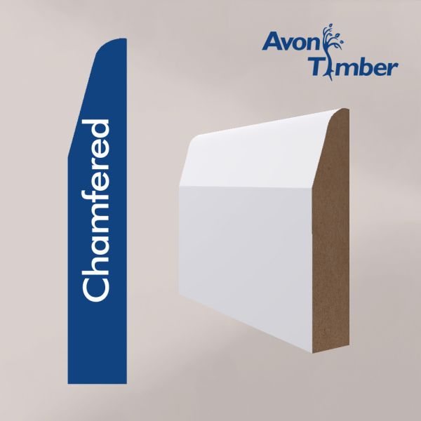 Chamfered and Round White Primed MDF Skirting Set
