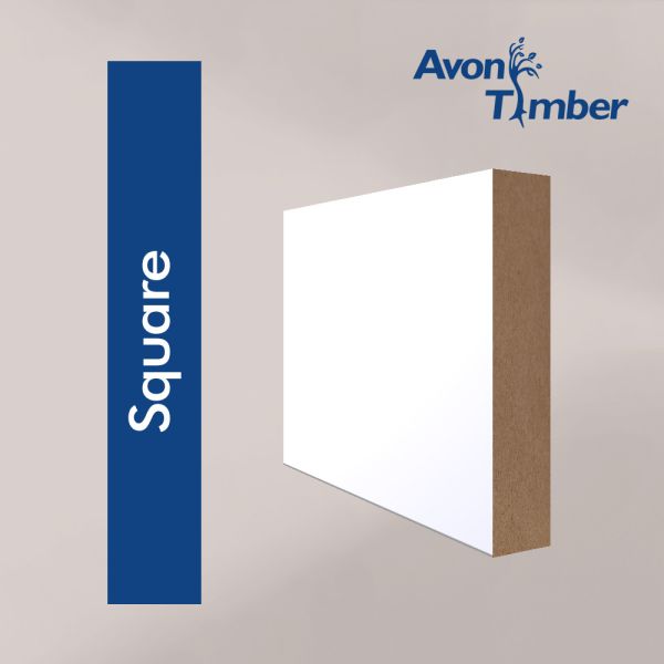 Square White Primed MDF Skirting Set