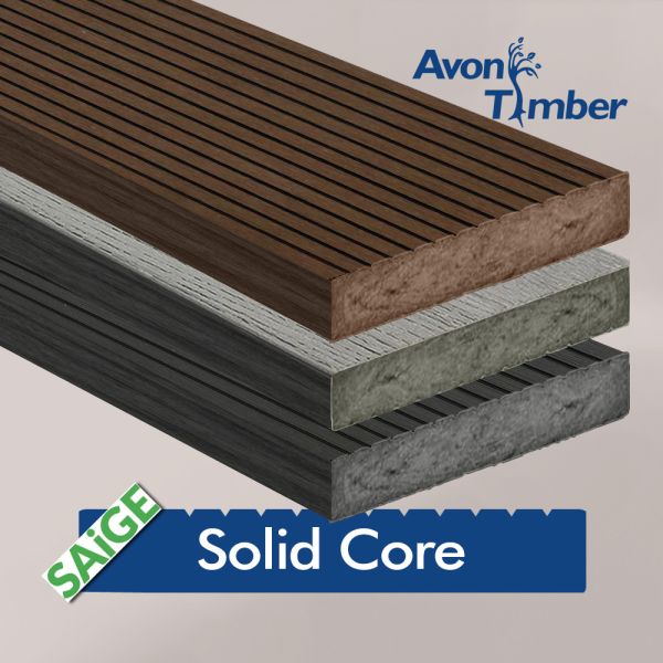Solid Core Mid Groove/Timber Texture Composite Saige Decking