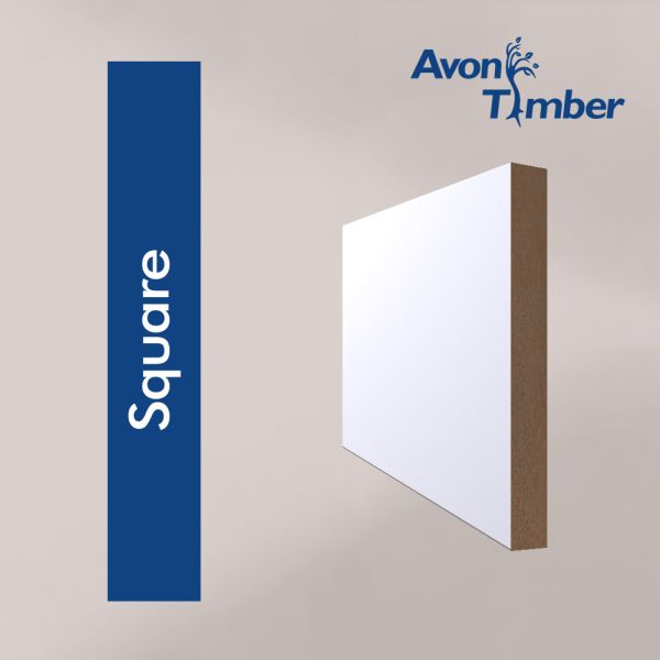 Square White Primed MDF Skirting Board