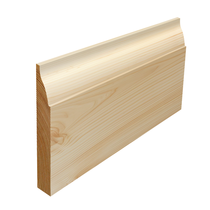 Solid Pine Skirting Board, machined to Mars profile.