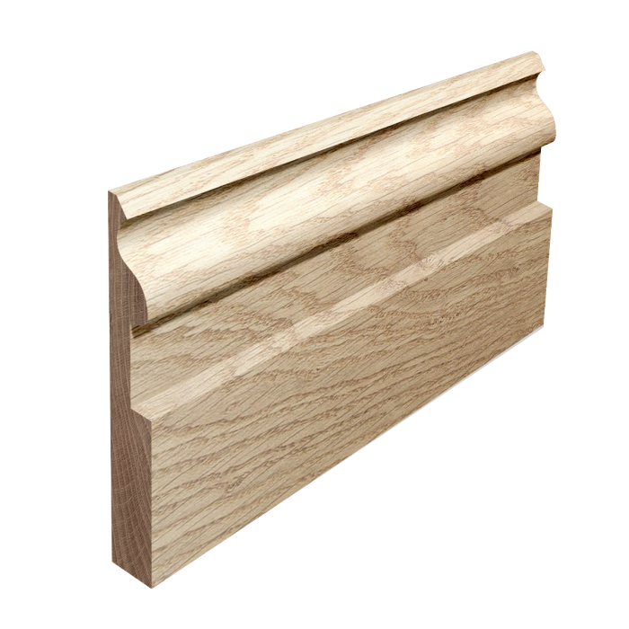 Large Ogee Profile Solid Oak Skirting Board (Per Metre)