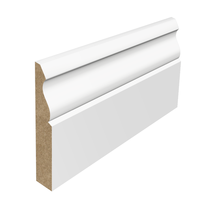 Ogee White Primed MDF Skirting Board