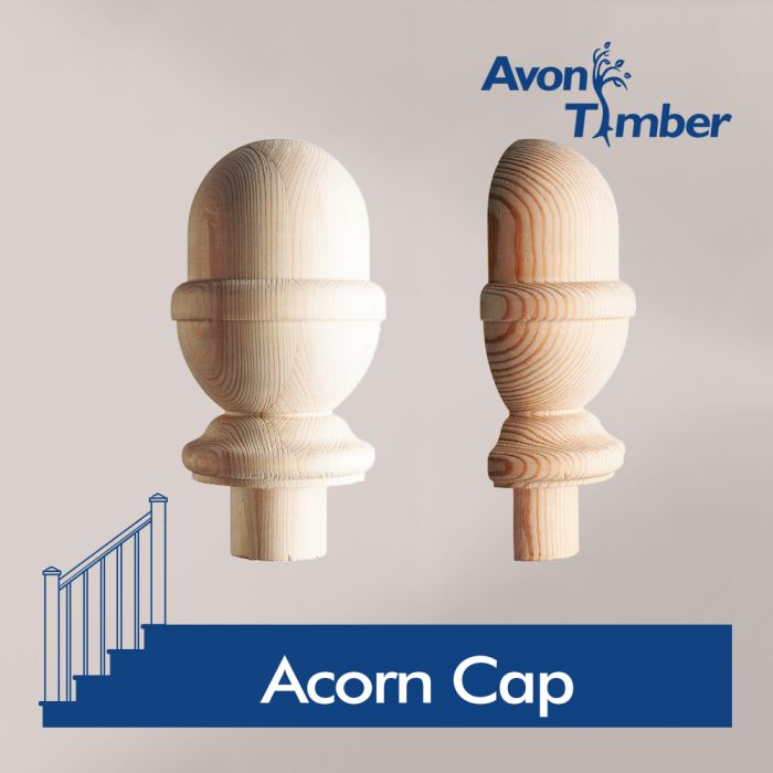 Benchmark Pine Newel Half Acorn Cap