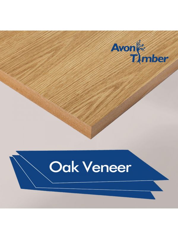 Decorative Veneered MDF Crown Cut Oak Two Sides A/B Quality Avon Timber