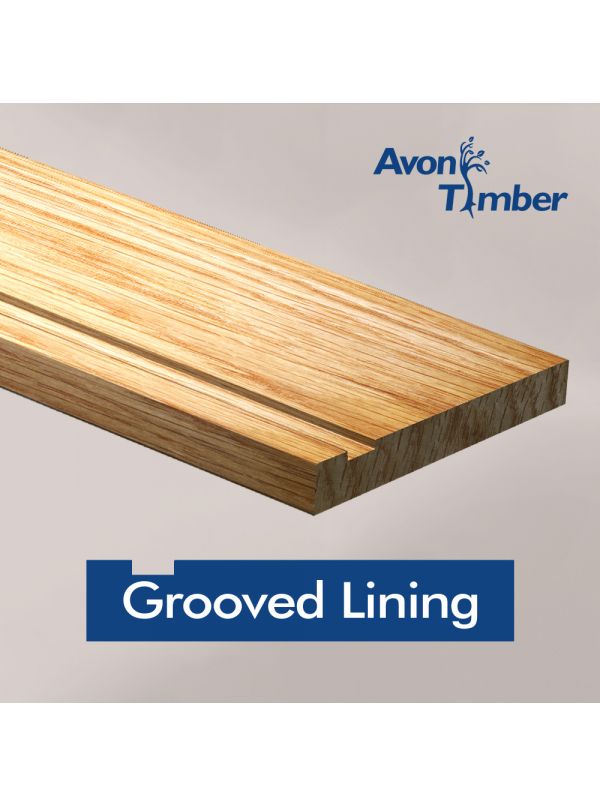 Grooved Solid Oak Lining set With Doorstop Avon Timber