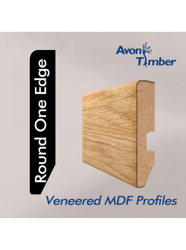 American White Oak Veneered Round One Edge MDF Set Avon Timber