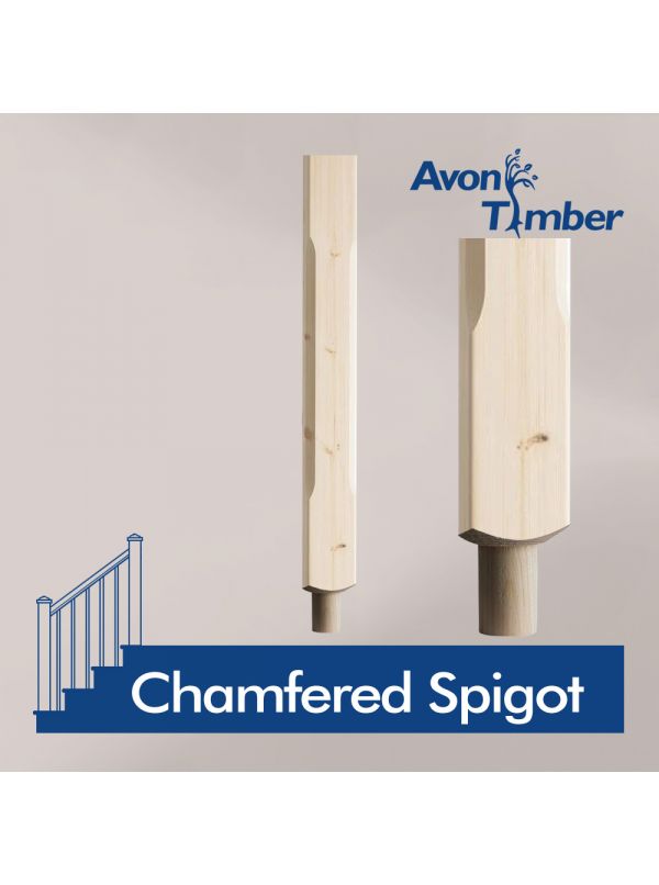 Benchmark Pine Newel Spigot Chamfered (No Cap) Avon Timber