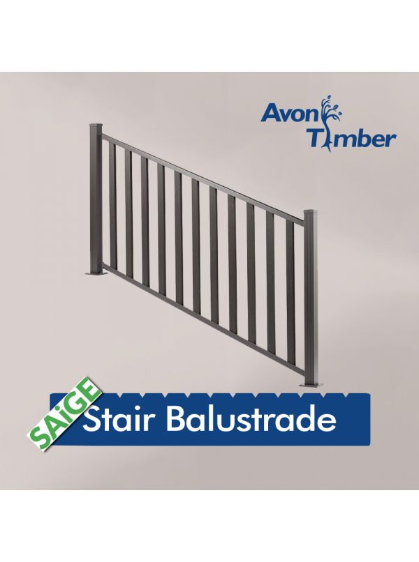 Saige Longlife Composite & Aluminium Staircase Balustrade Kit Avon Timber
