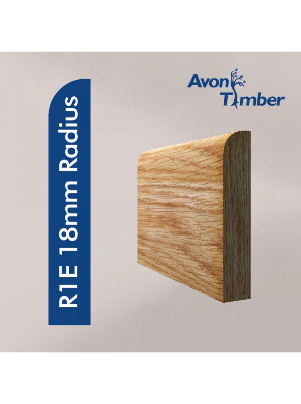 Solid American White Oak Round One Edge (18mm Radius) Skirting Avon Timber